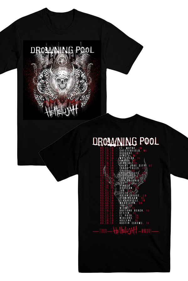 Hellelujah Tour Tee (Black) T-Shirt - Drowning Pool T-Shirts - Online ...