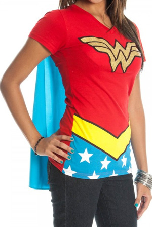 Wonder Woman Cape V-Neck T-Shirt - Wonder Woman T-Shirts - Online Store ...