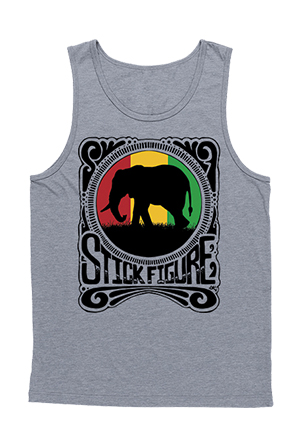 Rasta Elephant Tank (Heather Grey) T-Shirt - Stick Figure T-Shirts ...
